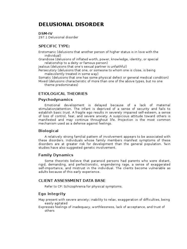 Delusional Disorder | PDF | Delusion | Coping (Psychology)
