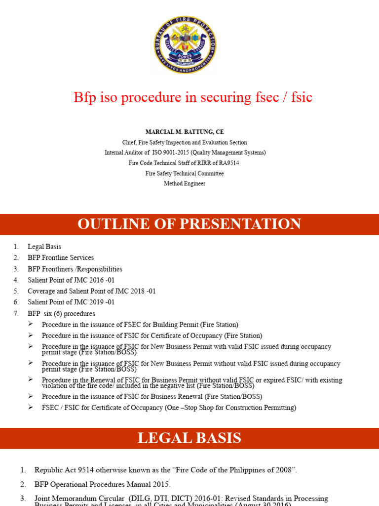 ISO Procedure in Securing FSEC and FSIC | PDF | Fire Safety | Receipt