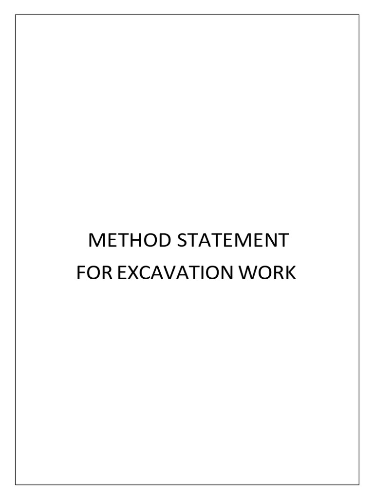 EXCAVATION - Method Statement | PDF