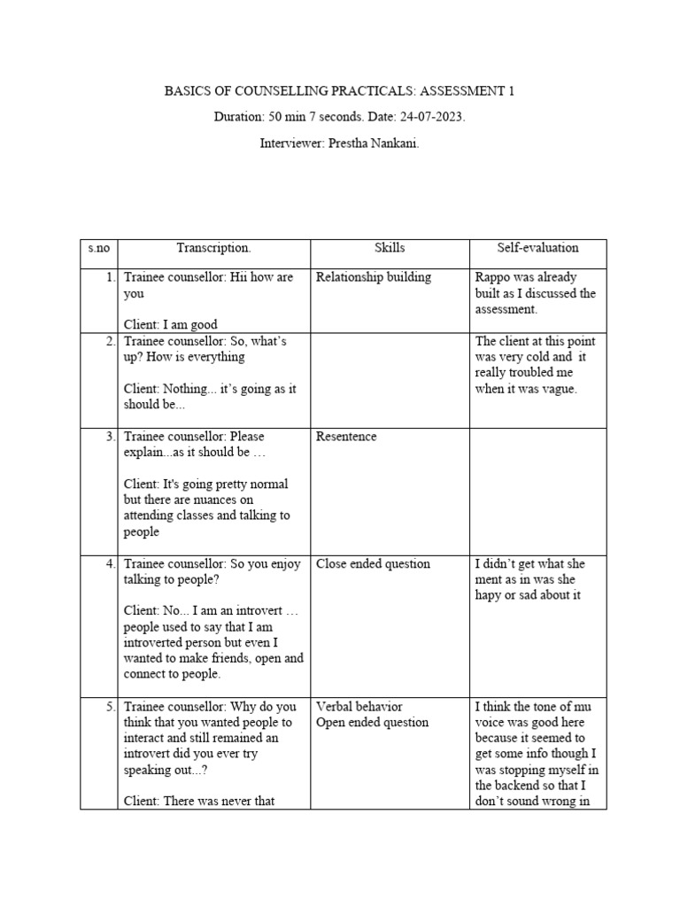 Boc Practicals Assessment 1 | PDF | Behavioural Sciences | Psychological Concepts