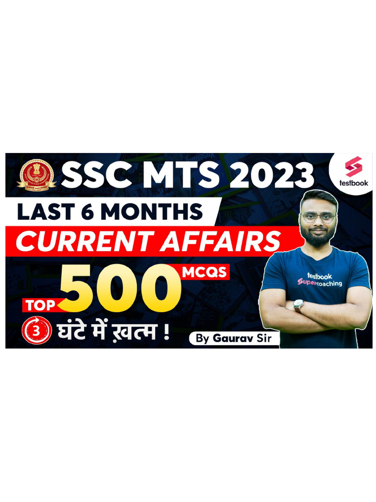 6 Months Current Affair for SSC MTS | PDF