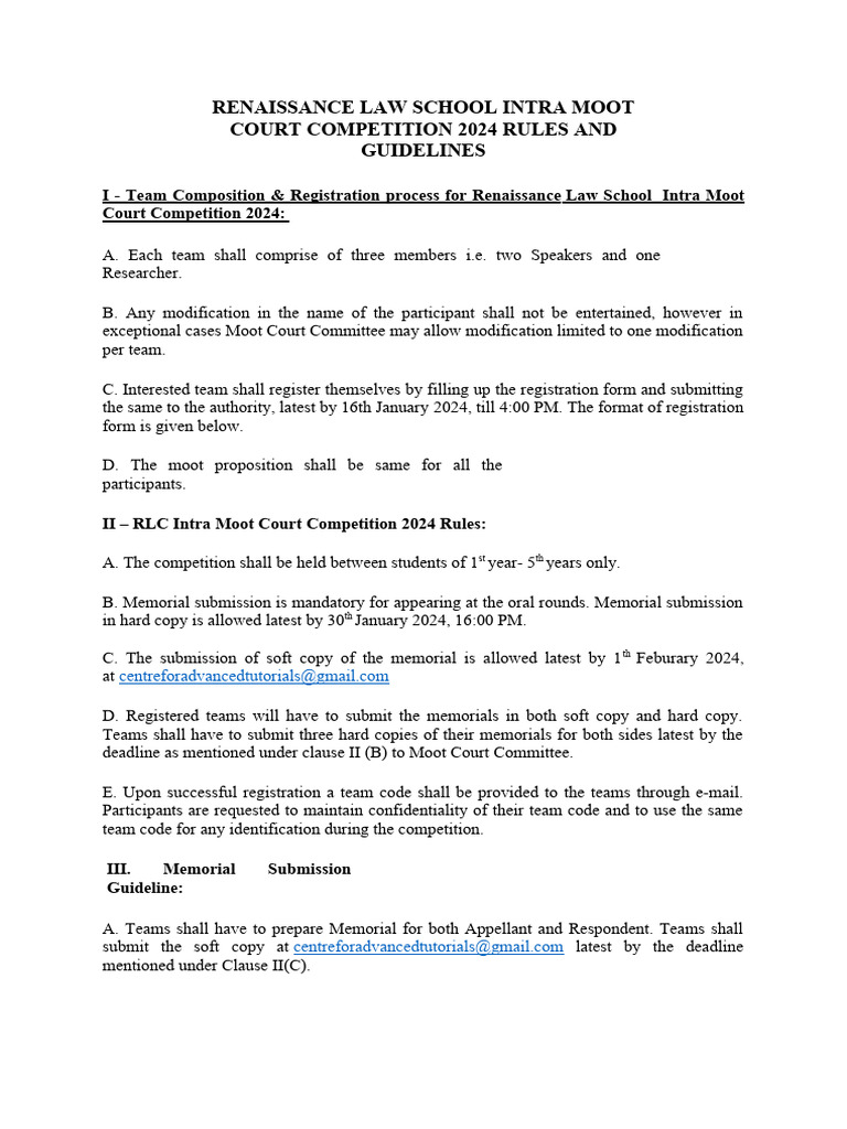 Moot Court Rules | PDF | Law | Technology & Engineering