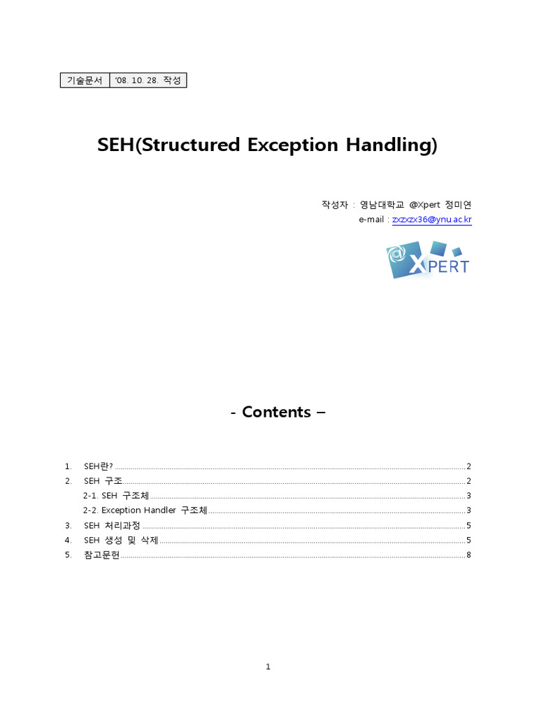 SEH (Structured Exception Handling) | PDF