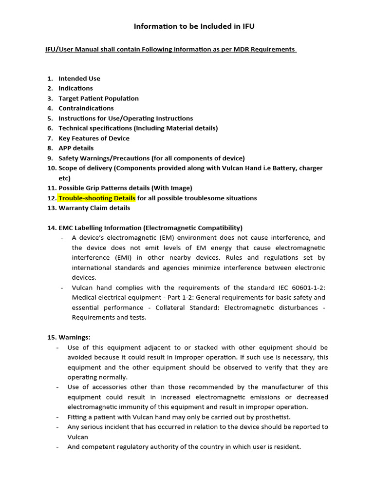 IFU and Labelling Requirements | PDF