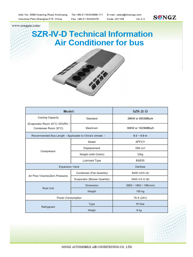 SZR IV D Technical Information | PDF