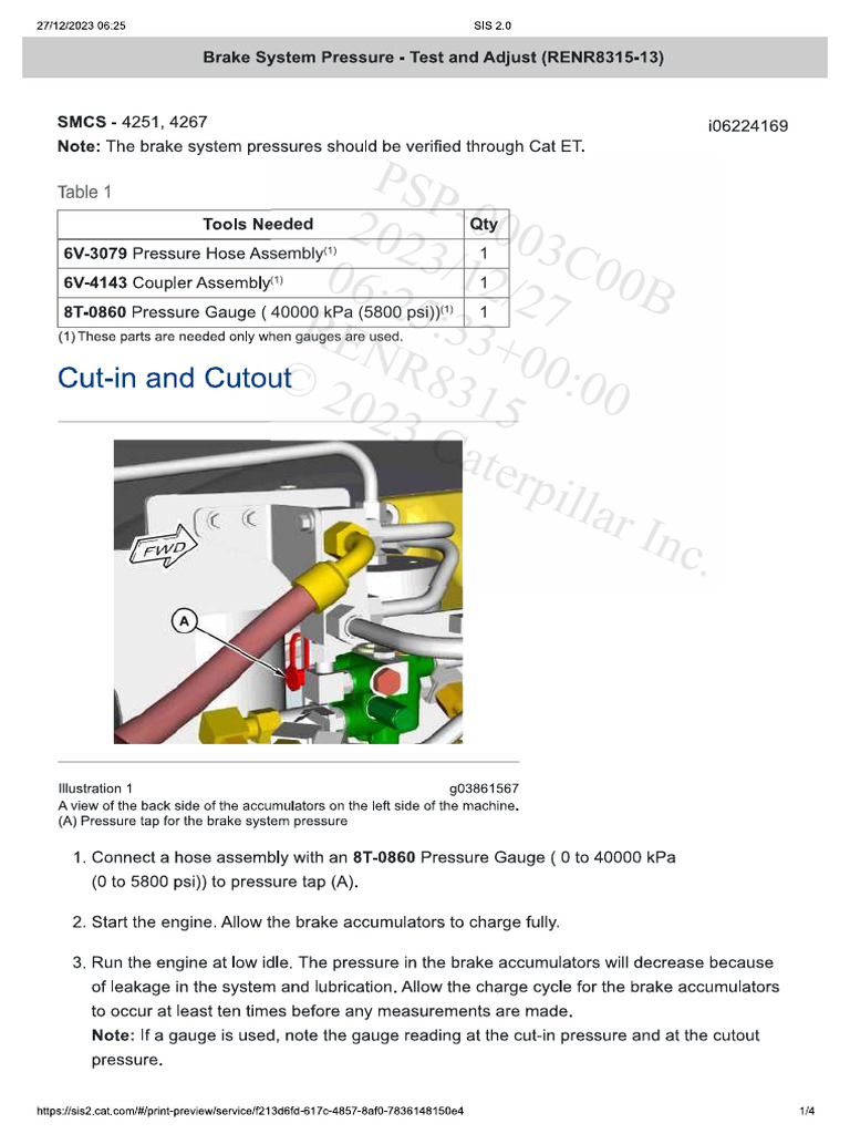 Brake System Pressure Check | PDF