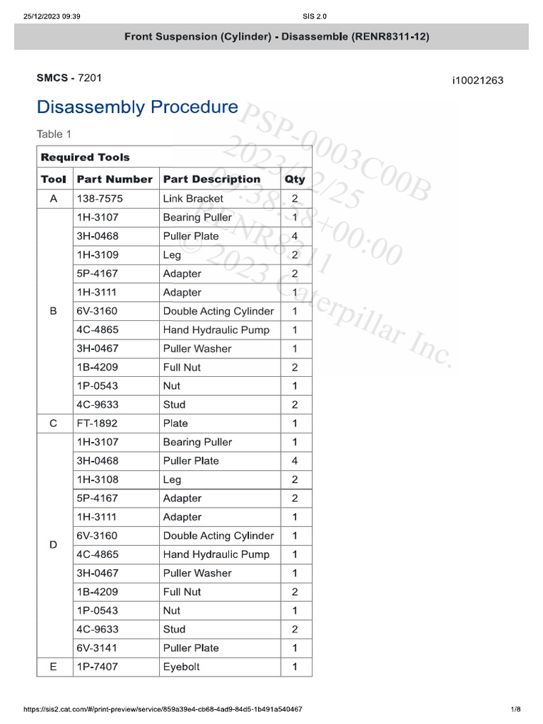 Front Suspension Cylinder Disassemble Pdf