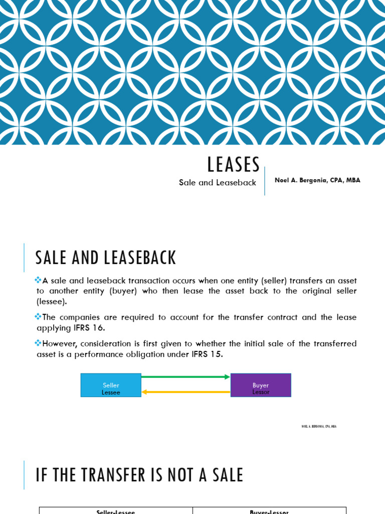 Part 3 - Sale and Leaseback | PDF | Book Value | Fair Value