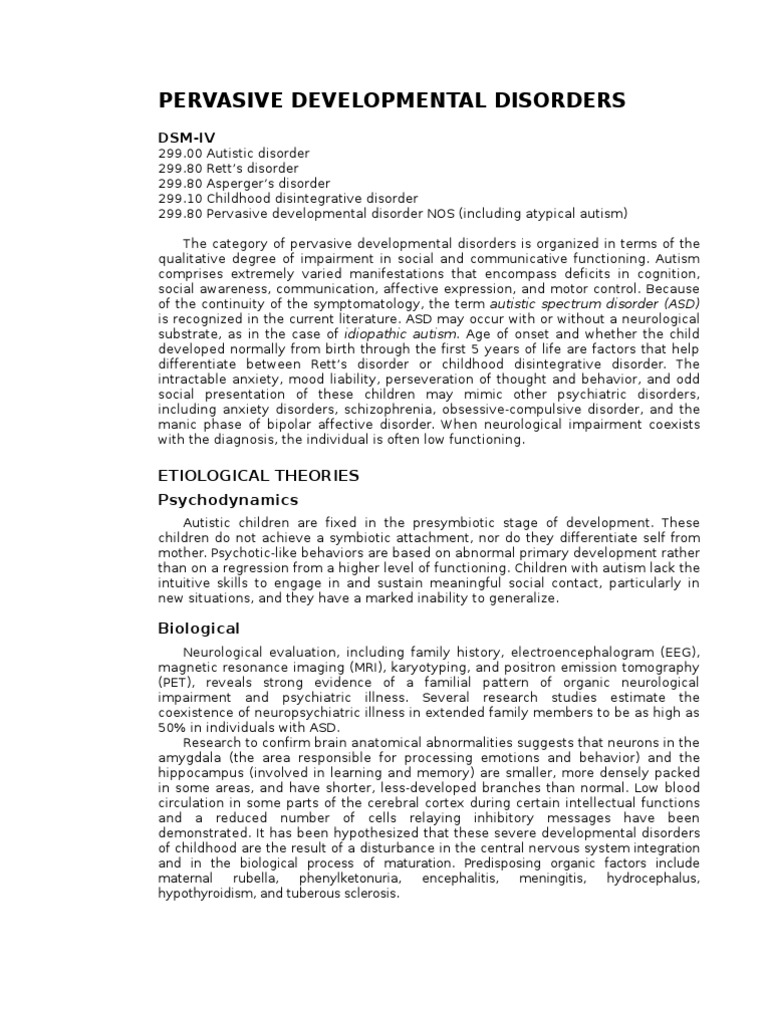 Understanding Pervasive Developmental Disorders | PDF | Autism Spectrum ...