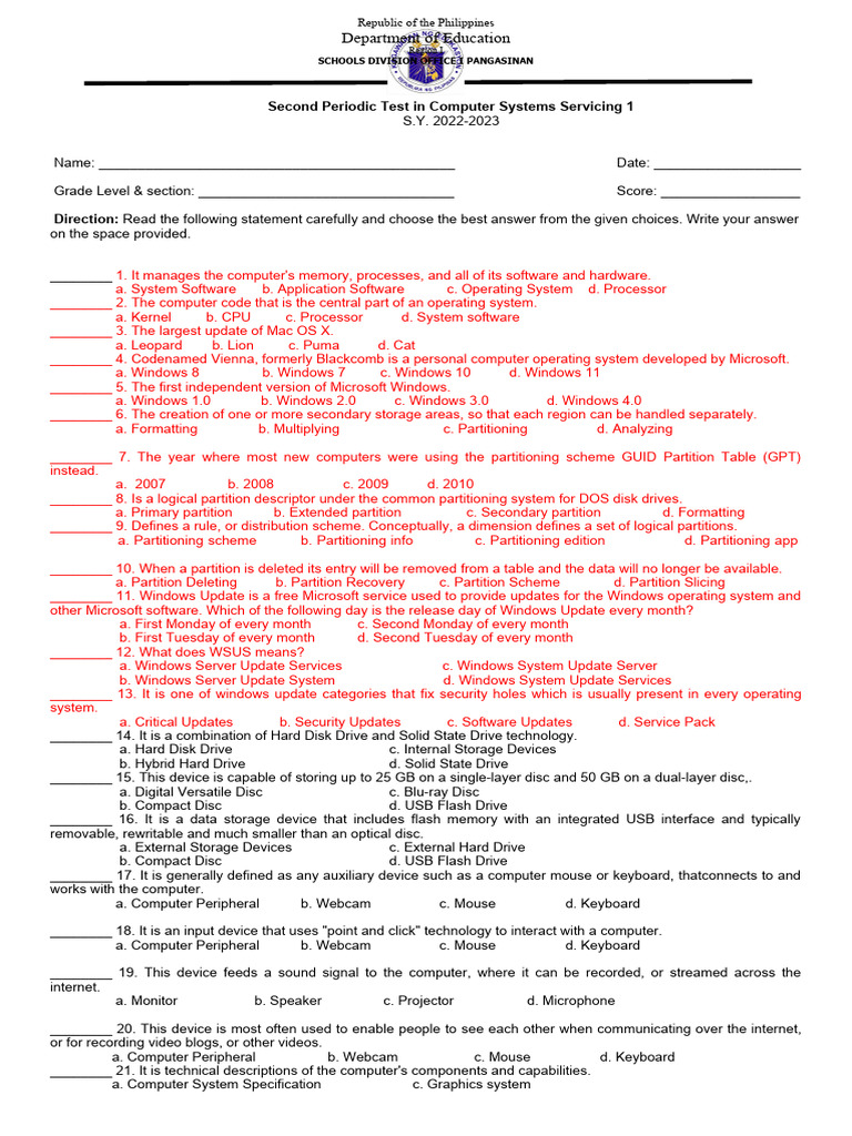 css11 - 2ndquarter Exam | PDF