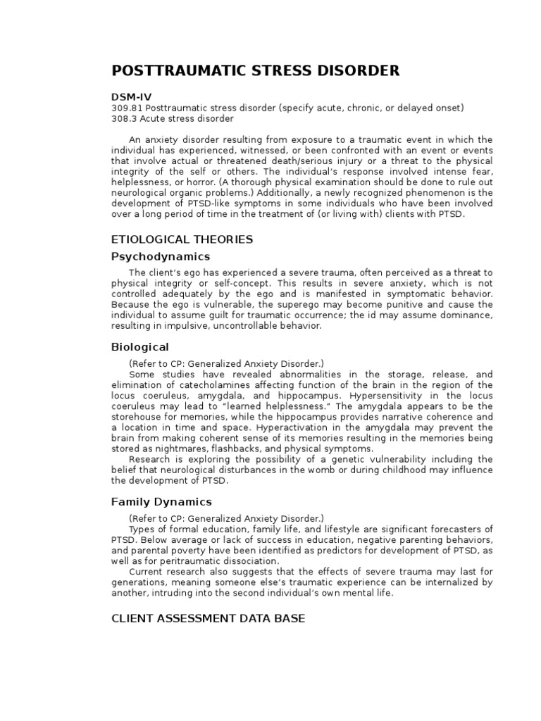 Post Traumatic Stress Disorder | PDF | Psychological Trauma ...