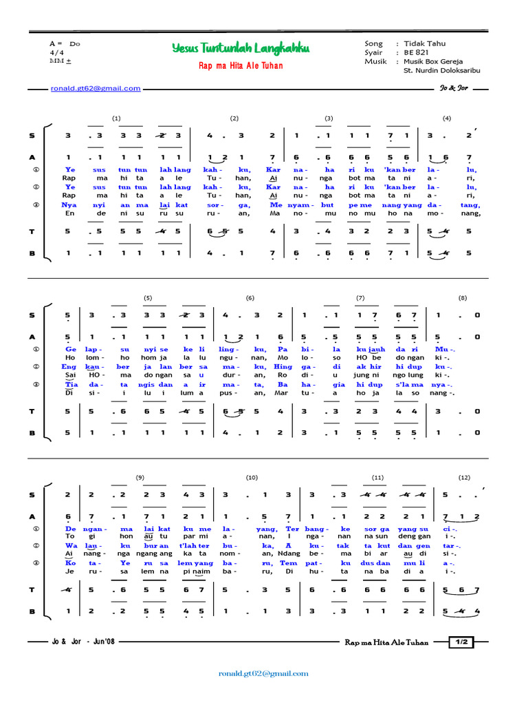 Rap ma Hita Ale Tuhan-SATB | PDF