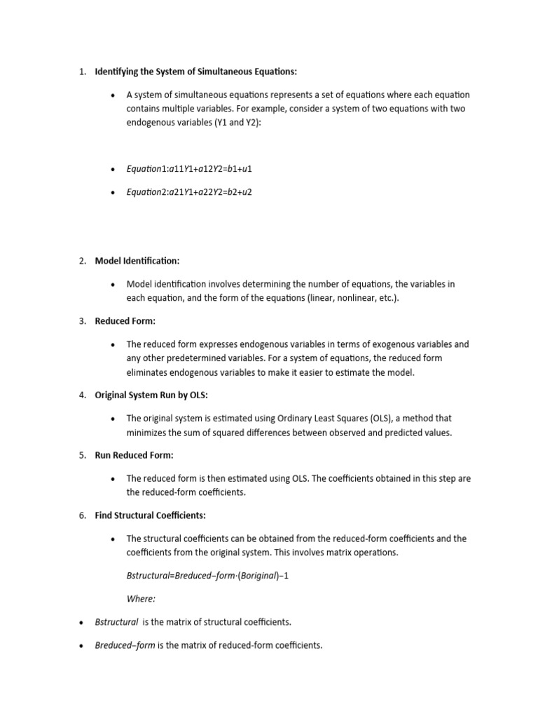 Econometrics: Simultaneous Equations | PDF | Endogeneity (Econometrics ...