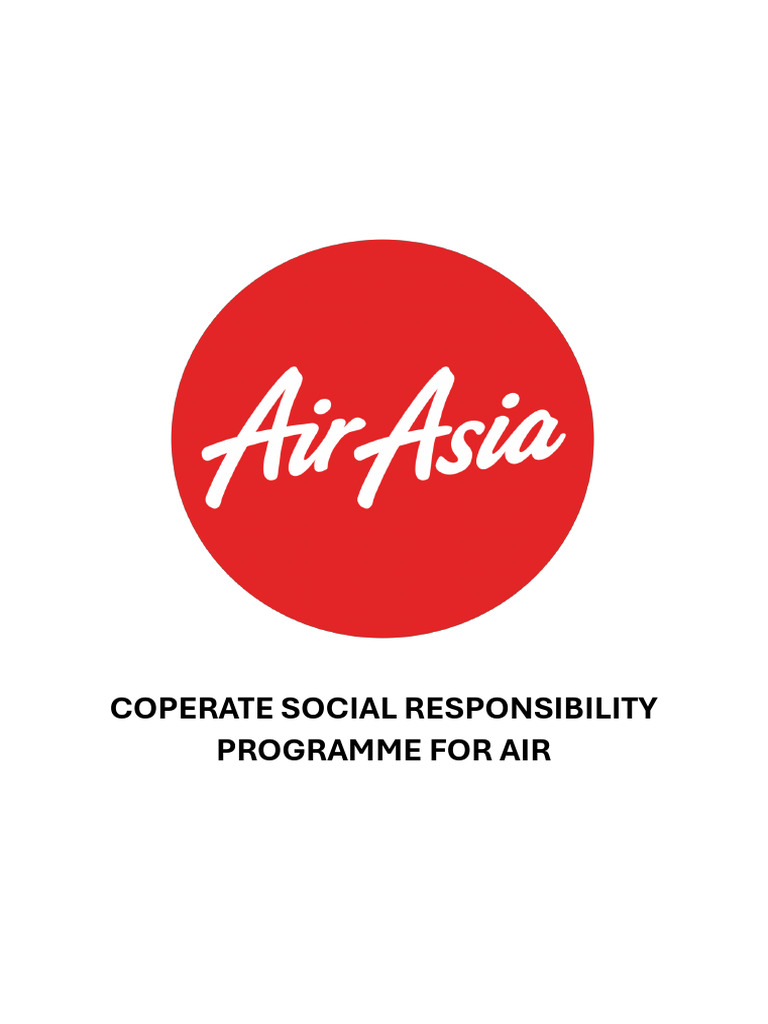 CSR Programme For Air Asia | PDF