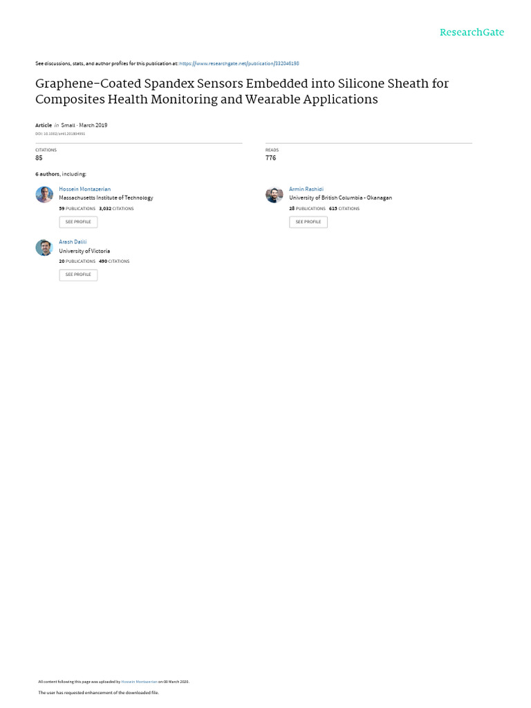 Graphene Coated Spandex Sensors Embedded Into Silicone Sheath For ...