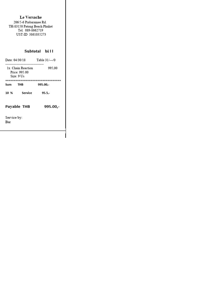 Versace Receipt | PDF