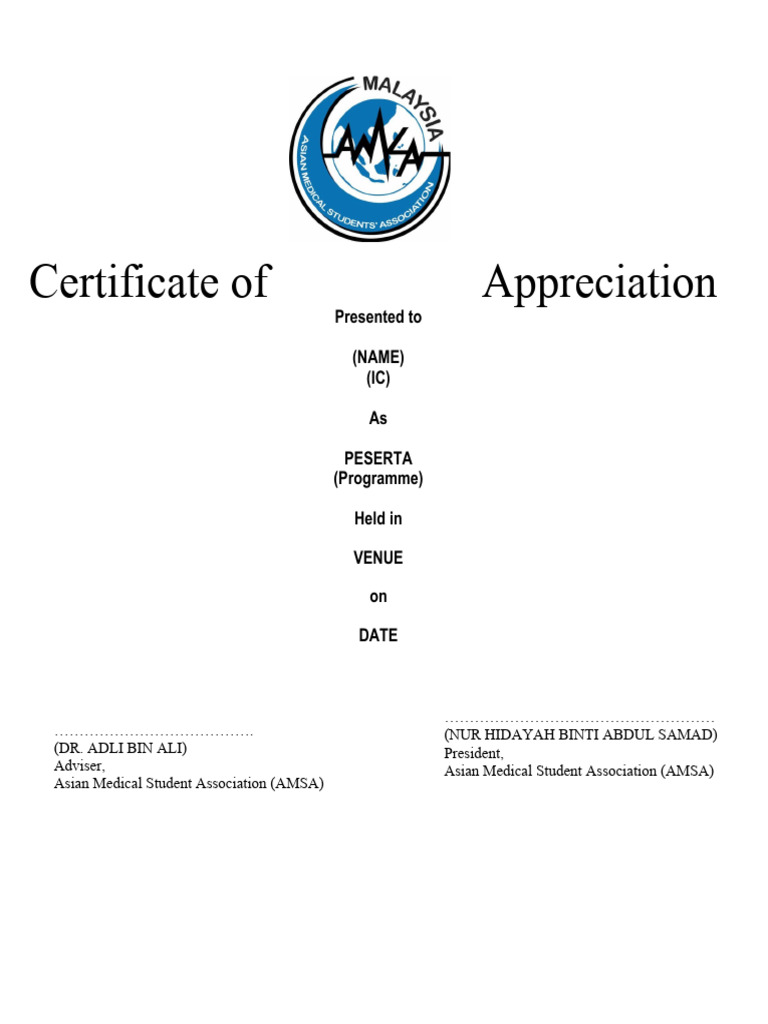 Certificate of Appreciation Template | PDF