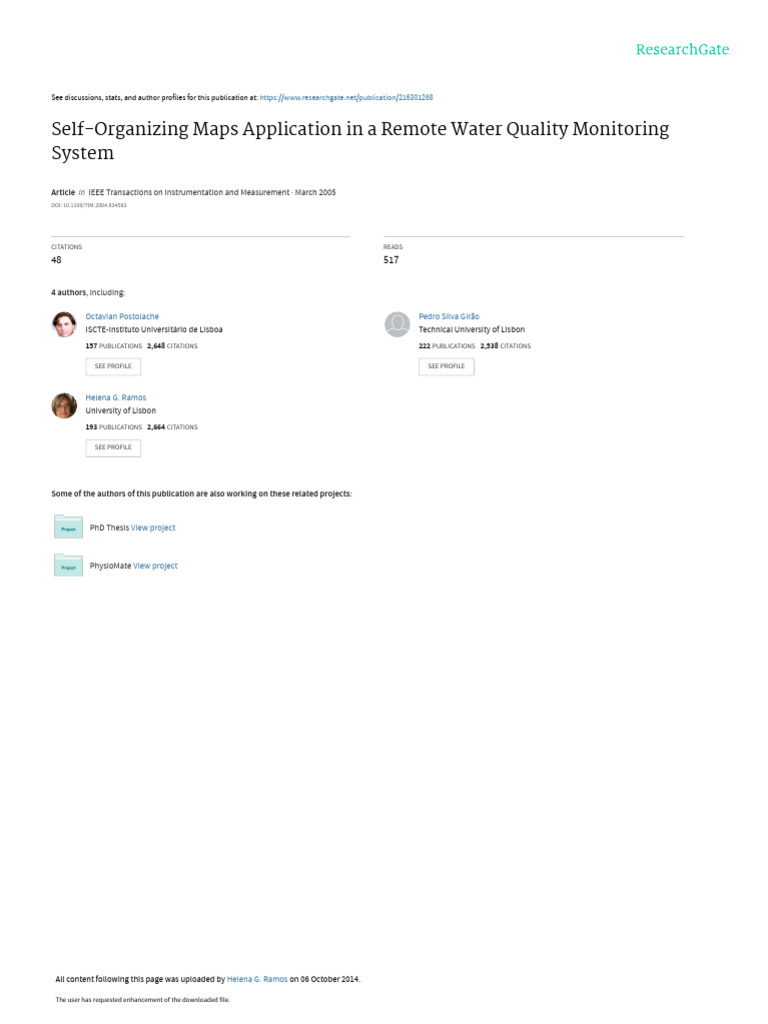 Self Organizing Maps Application In A Remote Water Pdf General Packet Radio Service 