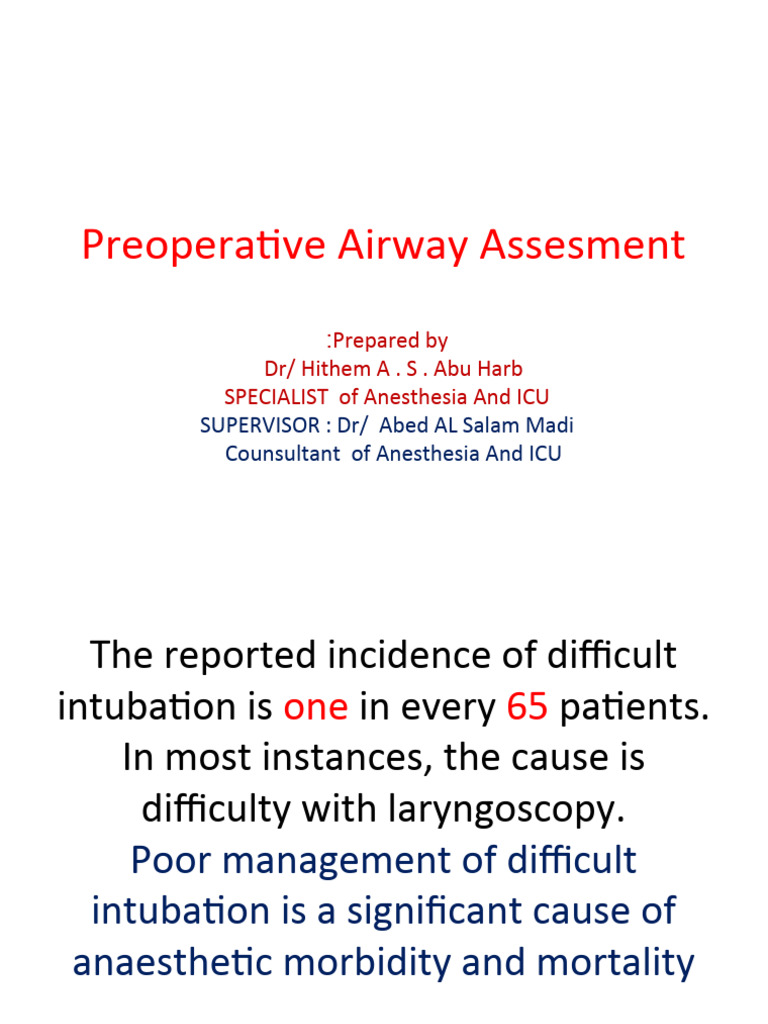 Preoperative Airway Assesment | PDF | Anesthesia | Medical Specialties
