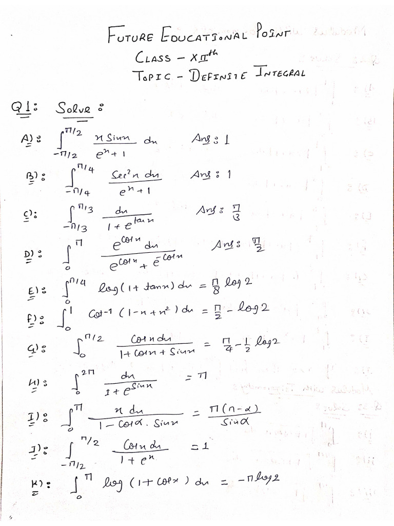 Definite Integration | PDF