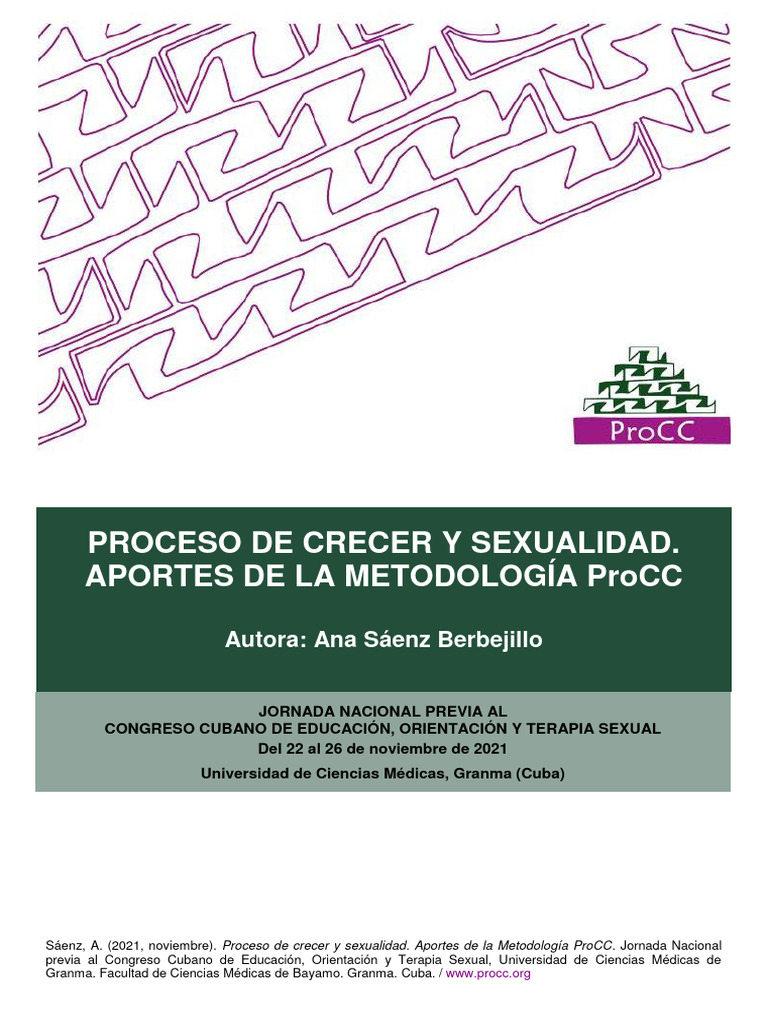 Proceso Crecer y Sexualidad - Aportes ProCC. A.Sáenz 2021 | PDF | La ...