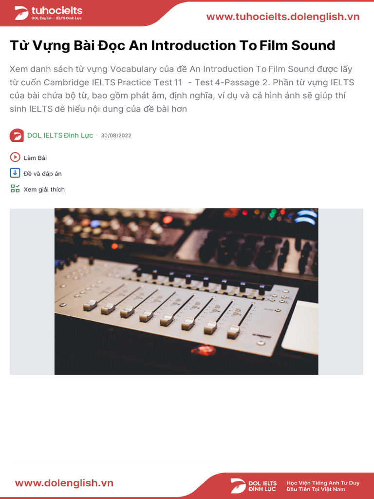 An Introduction To Film Sound | PDF