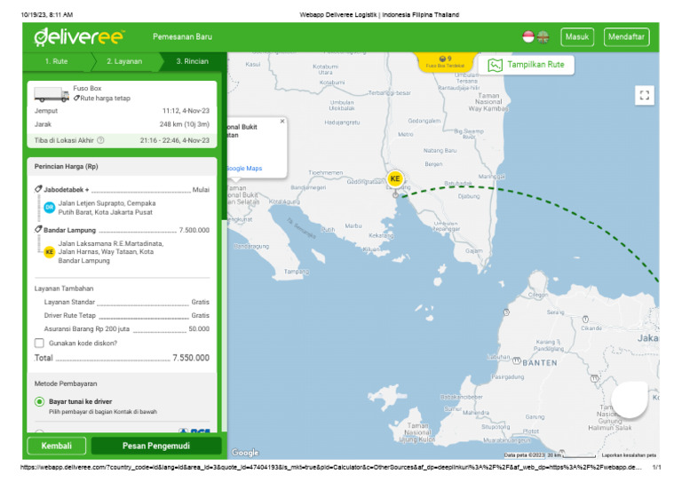 Webapp Deliveree Logistik - Indonesia Filipina Thailand | PDF