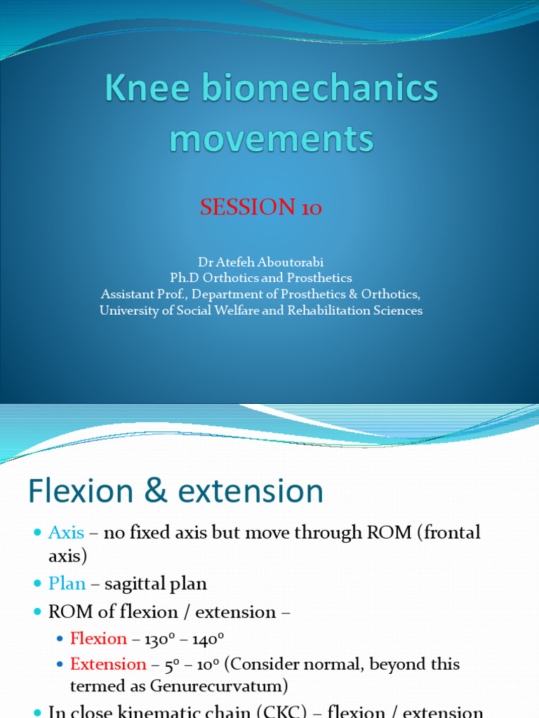 Session10 - Knee Movements | PDF | Knee | Anatomical Terms Of Motion
