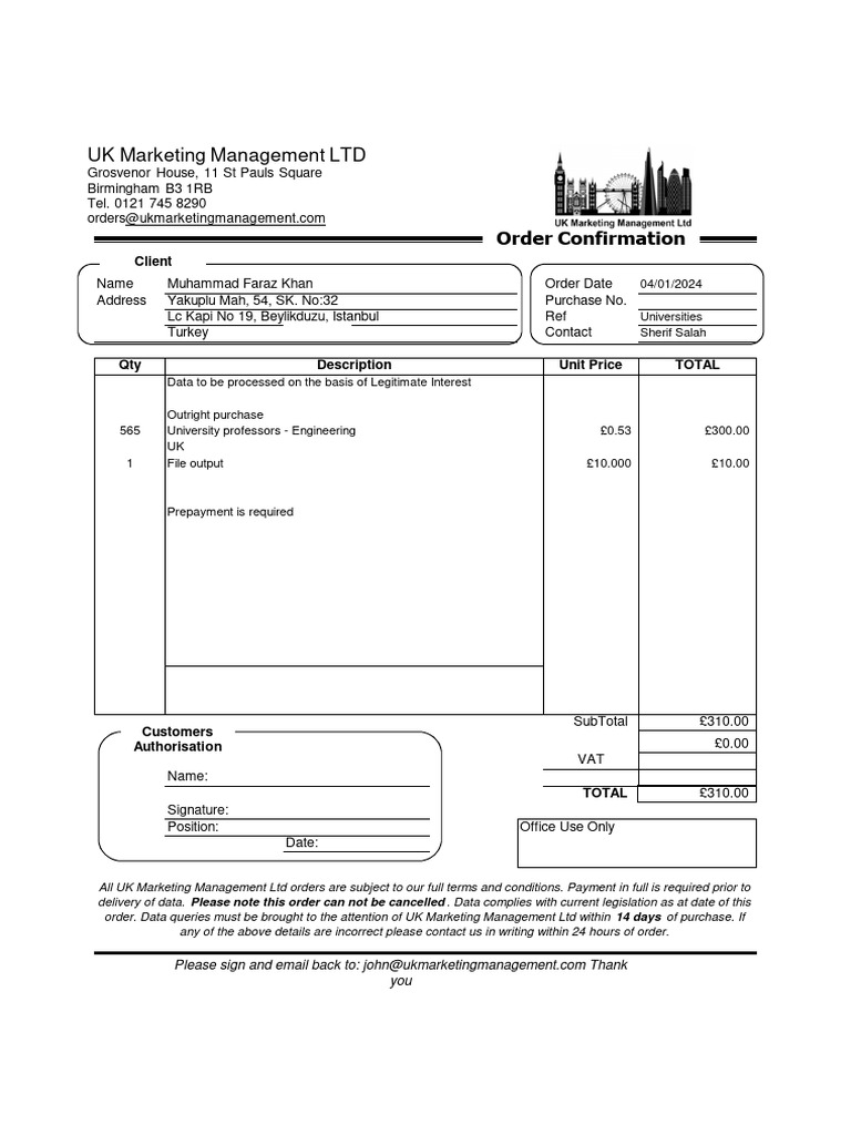 Order Confirmation | Download Free PDF | Breach Of Contract | Legal ...