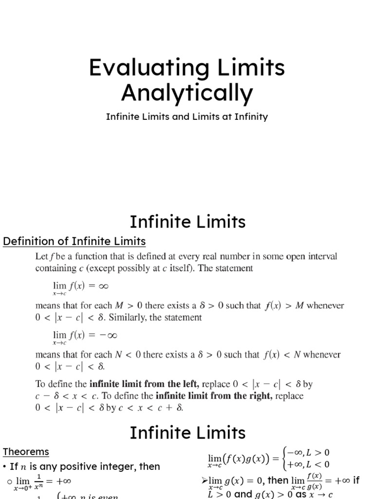 Infinite Limits and Asymptotes Explained | PDF | Infinity | Number Theory
