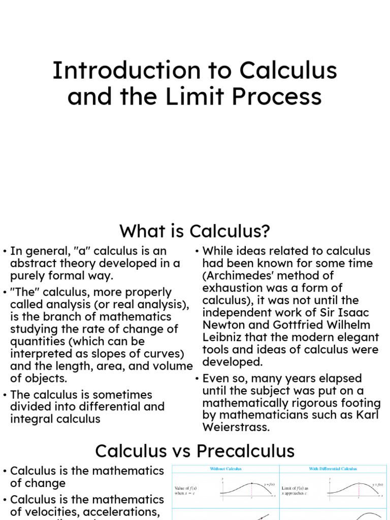 Notes 3 Introduction To Calculus and The Limit Process | PDF | Calculus ...