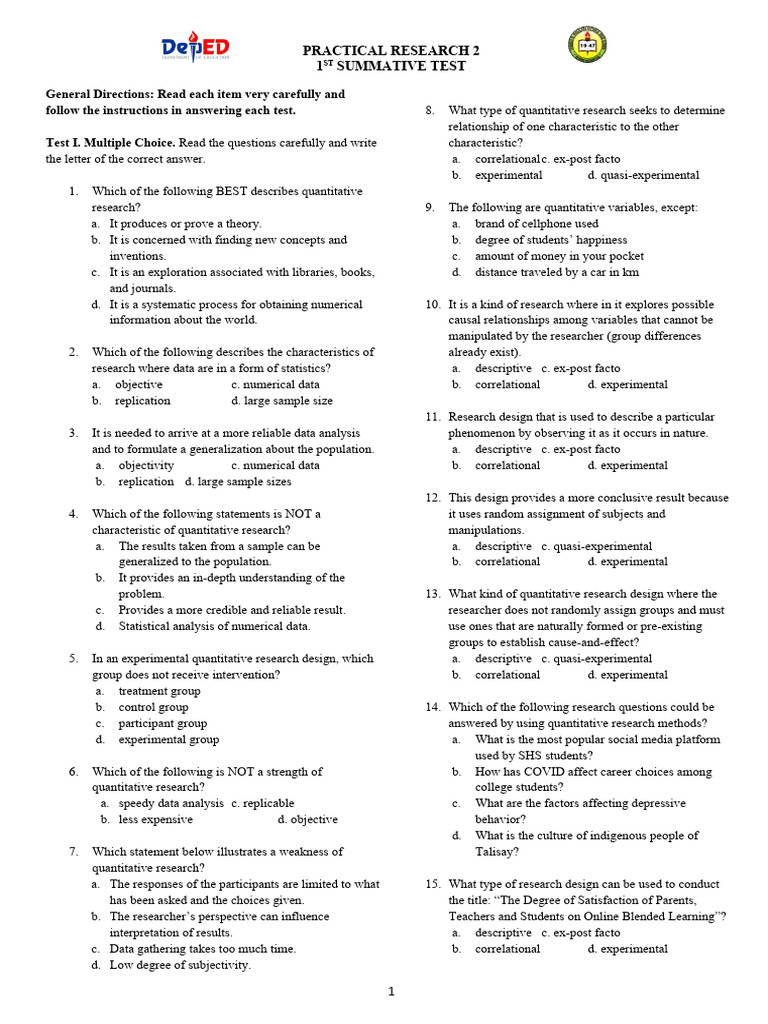 PR2 - Summative Test 1 | PDF