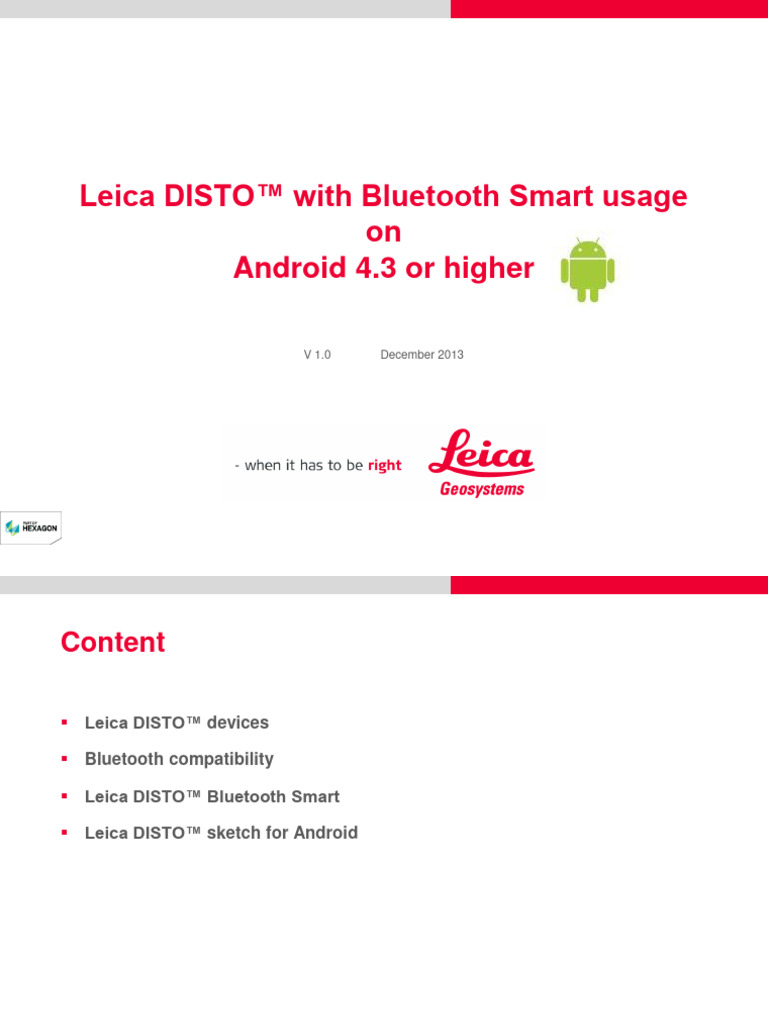 Leica DISTO Bluetooth and Apps_Getting Started on Android_en | PDF | Bluetooth | Android ...