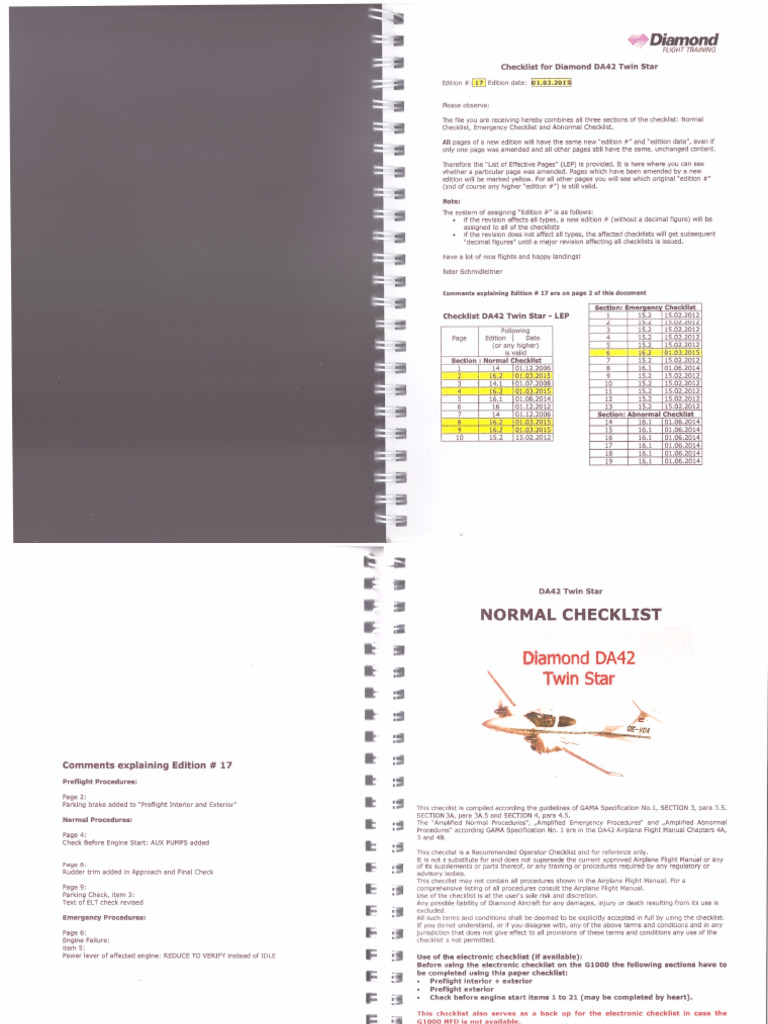 DA-42 Checklist | PDF
