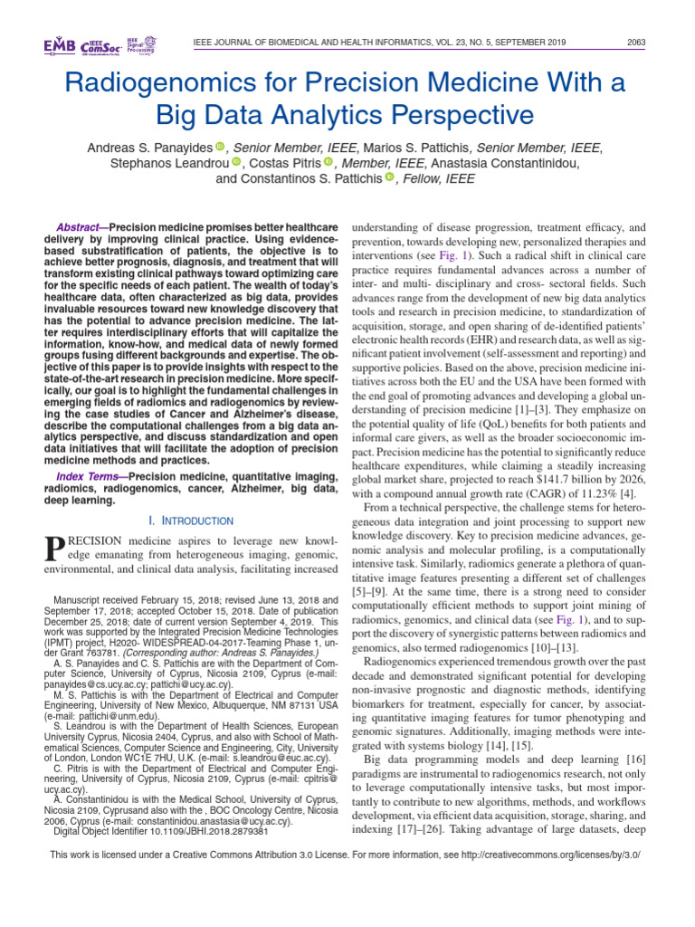 Radiogenomics For Precision Medicine With A Big Data Analytics ...