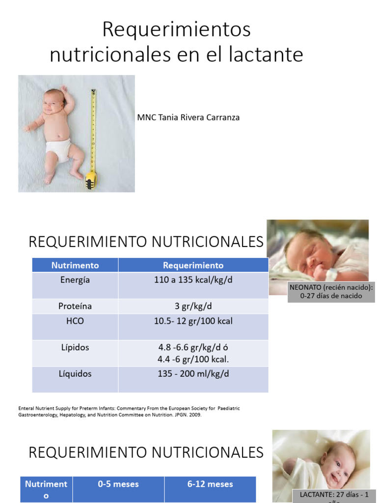 Requerimientos Nutricionales en El Lactante | PDF | Cantidad | Metrología