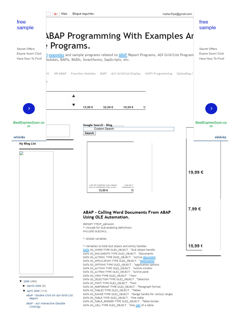 Abap Calling Word Documents From Abap Using Ole Automation Pdf