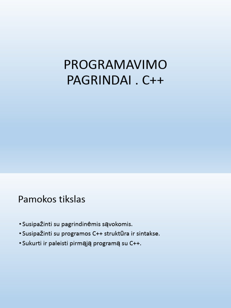 1 Pamoka Programavimas | PDF