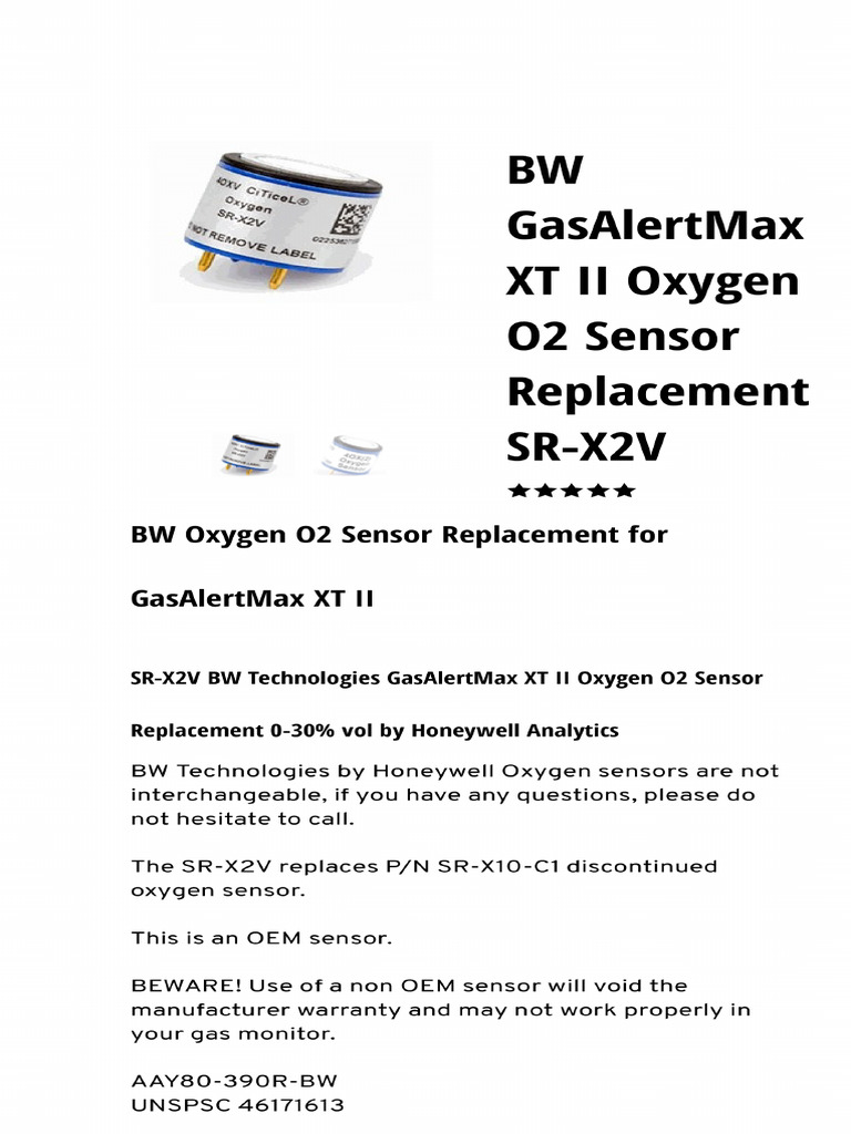 BW-Oxygen-O2-Sensor-Replacement-GasAlertMax-XT-II-seeanco.com_ | PDF
