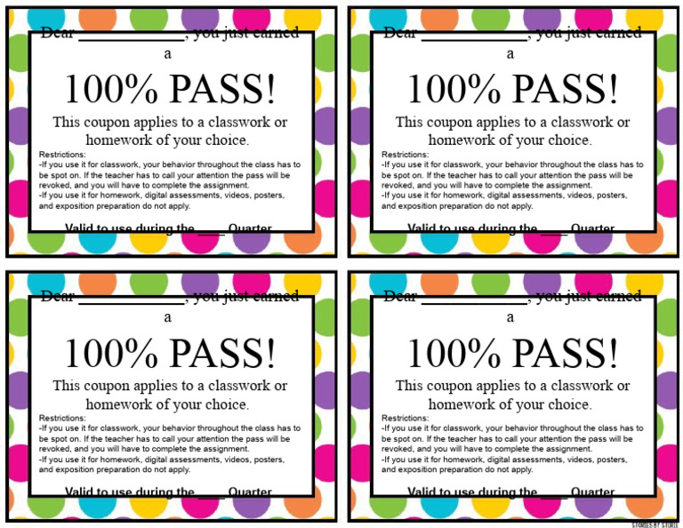 100 Pass - Editable | PDF