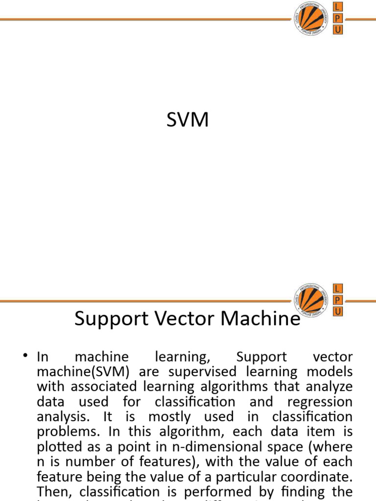 Supervised Learning SVM | PDF | Support Vector Machine | Statistical Classification
