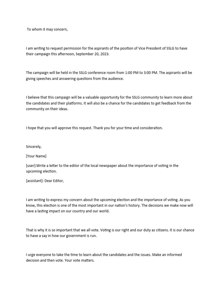 Campaign Letter | PDF