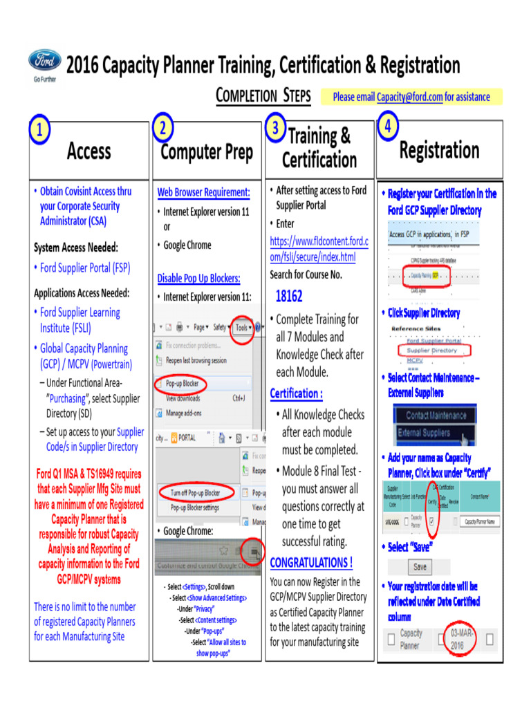 Ford Capacity Planner Certification Guide | PDF | Internet | Computing