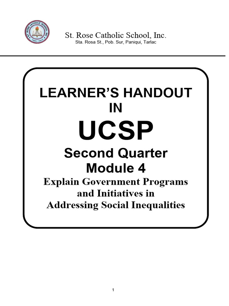 q2 Module 4 Ucsp Handout | PDF | Social Inequality | Discrimination & Race Relations