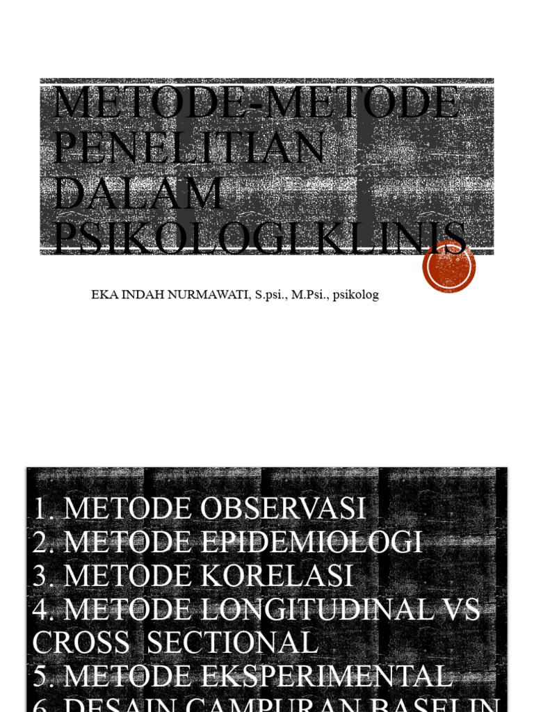Metode-Metode Penelitian Dalam Psikologi Klinis | PDF