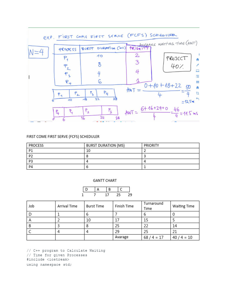 First Come First Serve | PDF | Systems Engineering | Computer Science