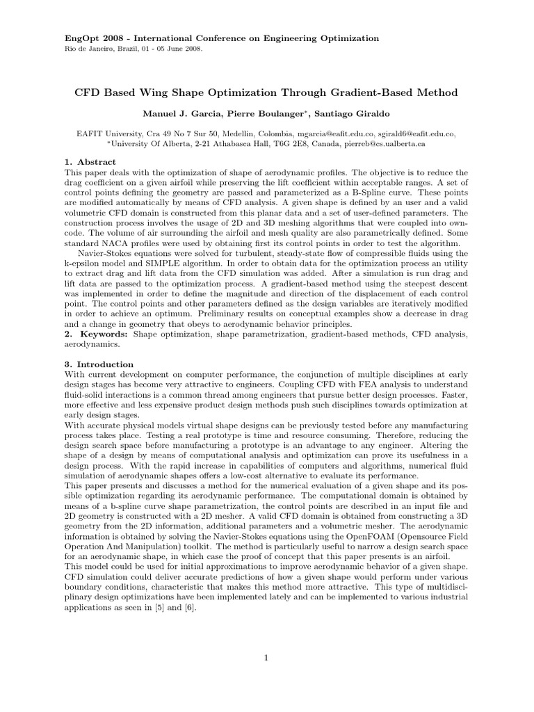 CFD Based Wing Shape Optimization Throug | PDF