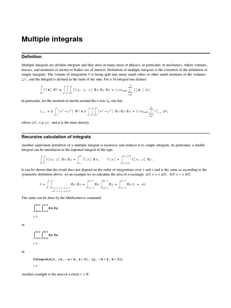 Mathematical_physics-07-Multiple_Integrals | PDF | Integral | Geometry