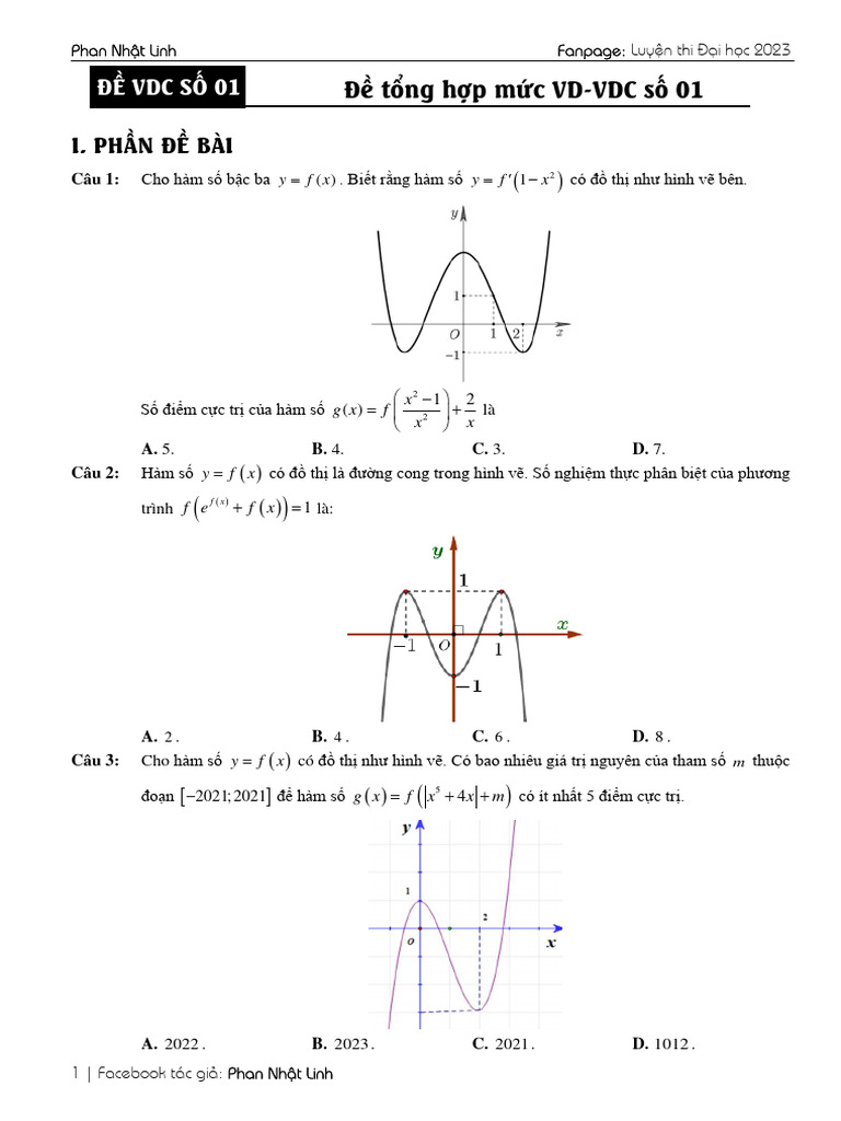 1.9 TỔNG HỢP VD VDC HÀM SỐ FULL | PDF