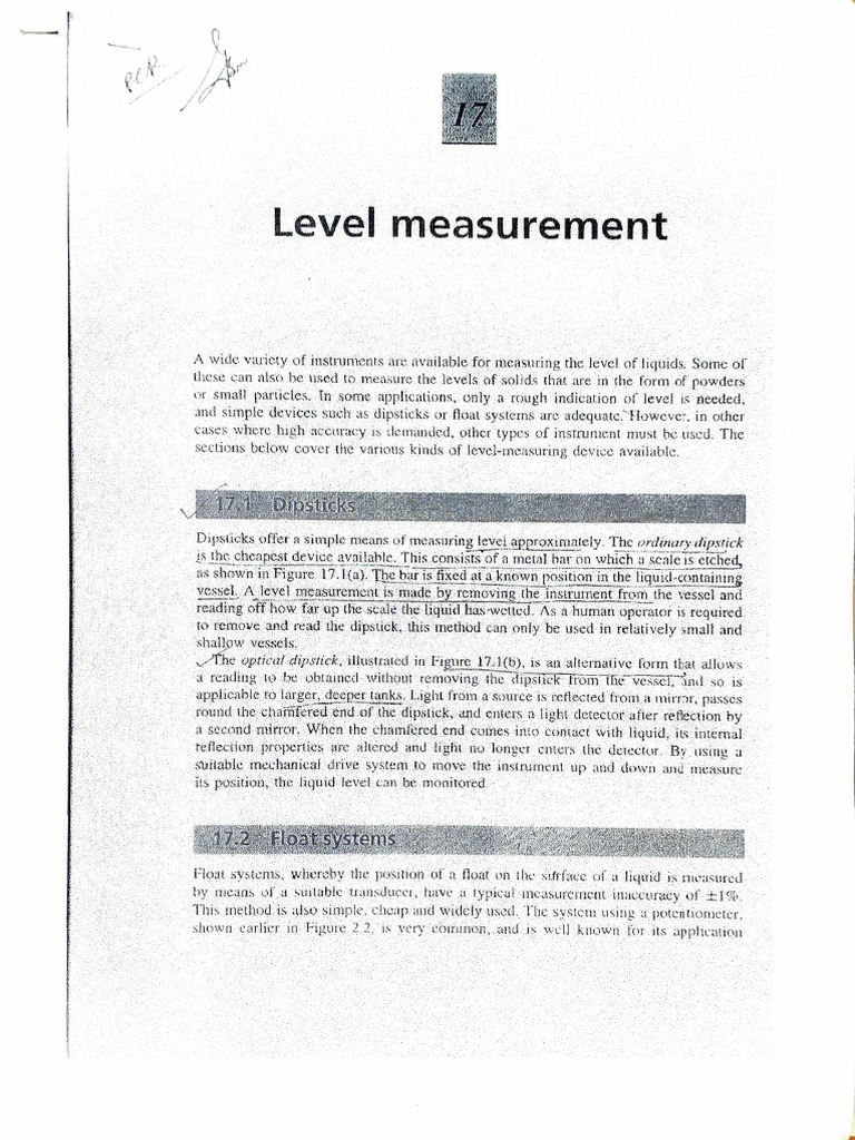 Level Measurement | PDF | Pressure | Sensor
